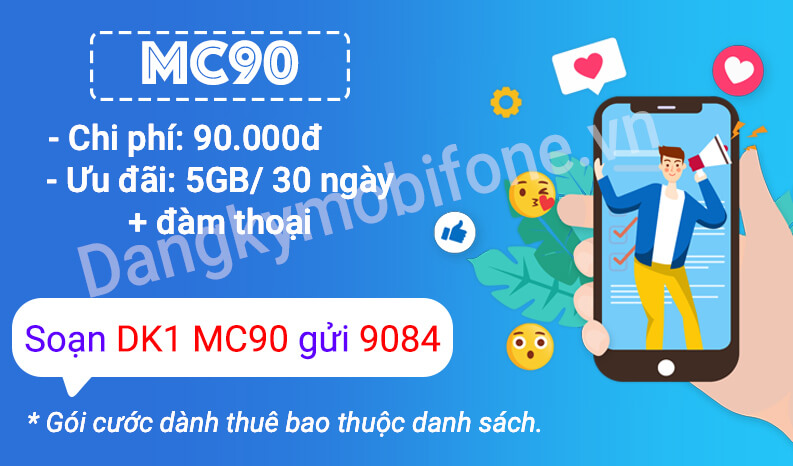 Hướng dẫn đăng ký gói cước MC90 Mobifone - Đăng ký 4G Mobifone